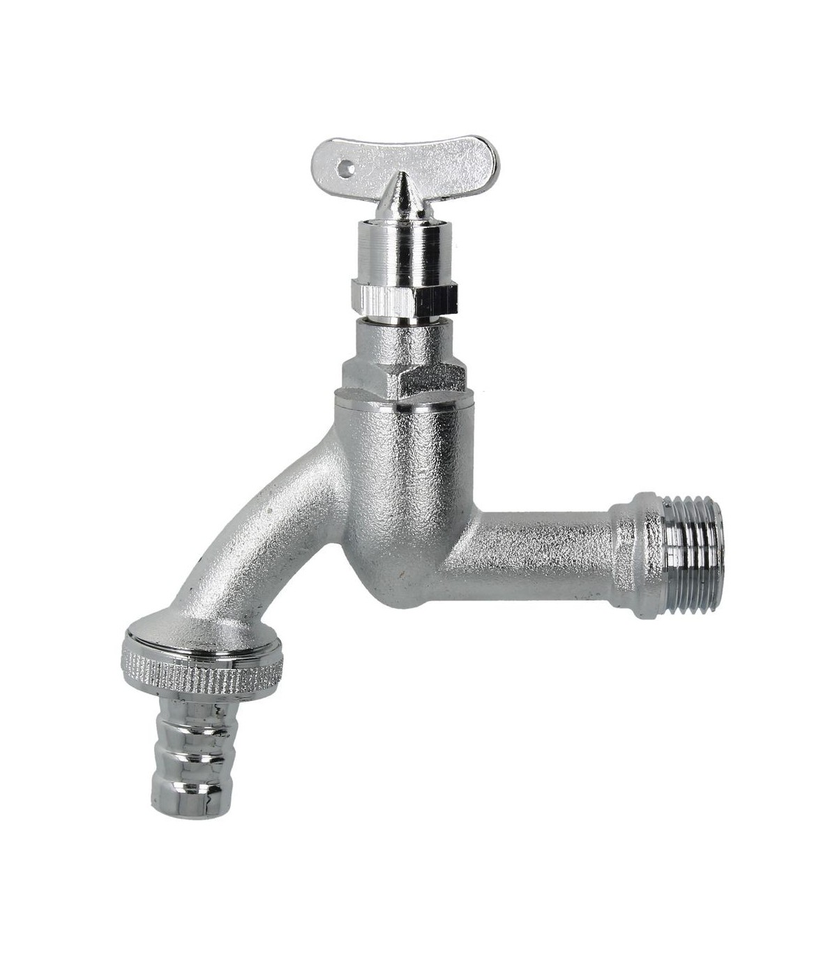 Drain valve with 1/2’’ tubular key with chrome-plated mat hose connection