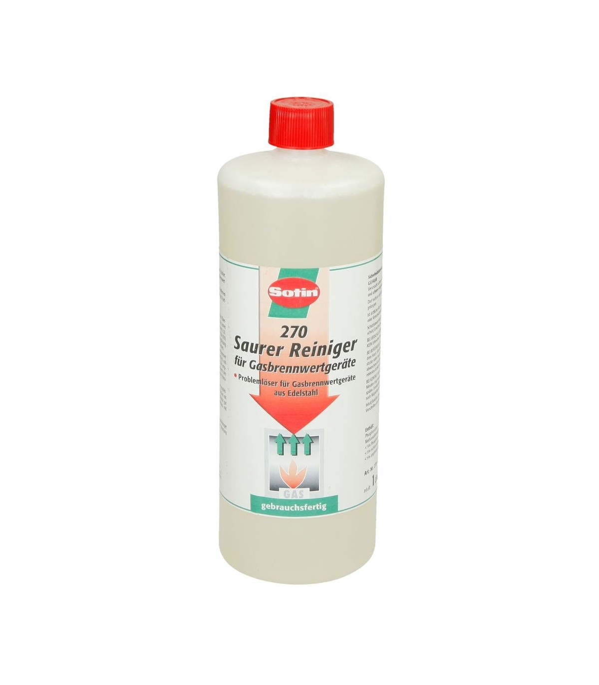 Nettoyant acide 1 litre type 270 pour chaudières gaz à condensation en inox
