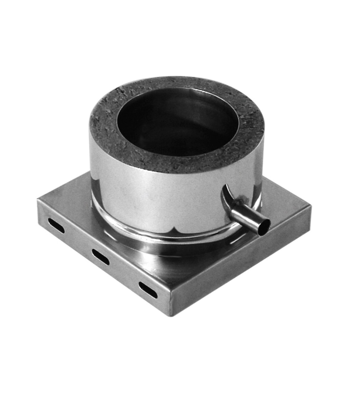 Base plate stainless steel 180 mm with condensate collector at the bottom
