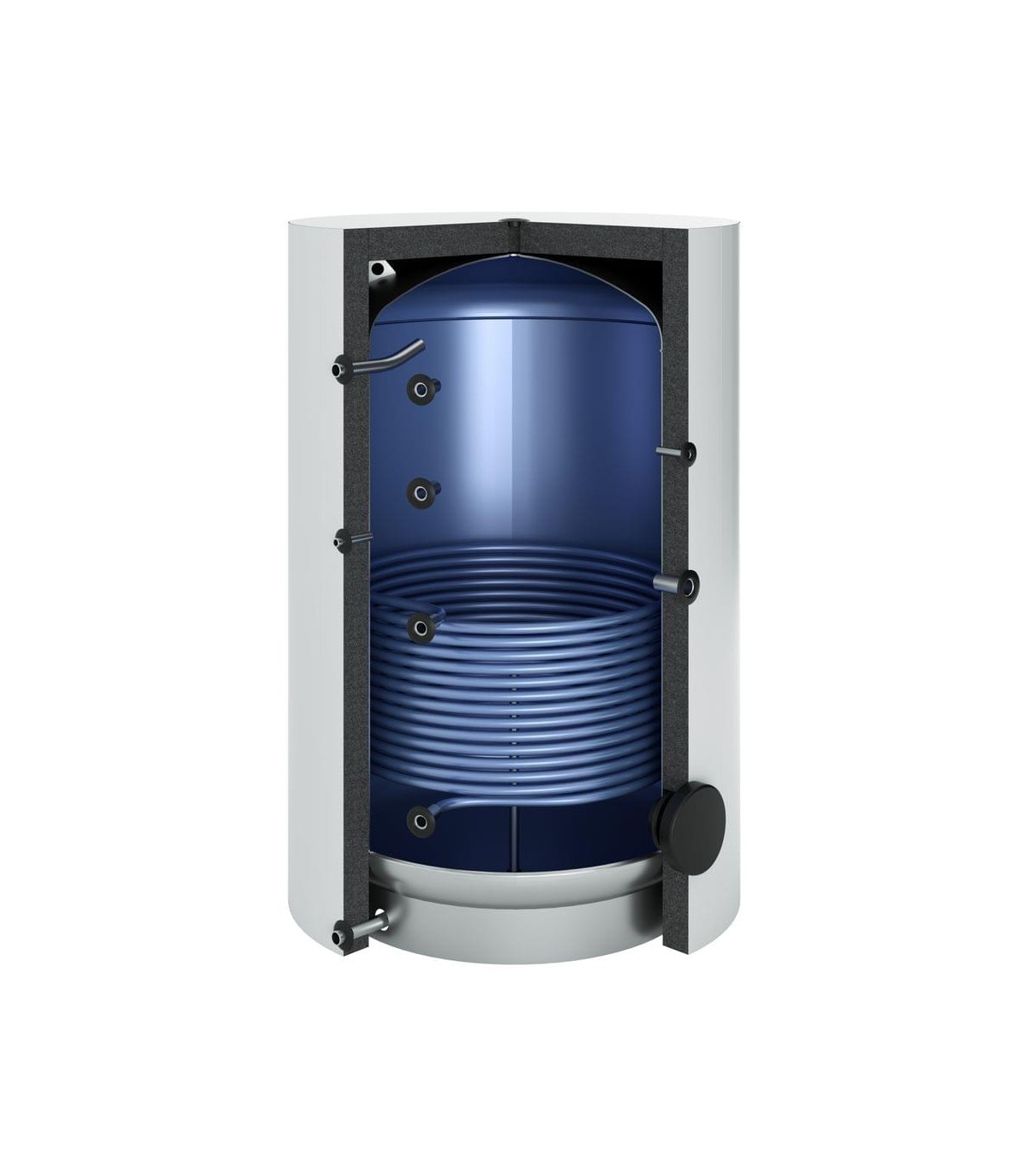 Oeg caliente agua preparador 2250 litros con 1 intercambiador de tubo liso