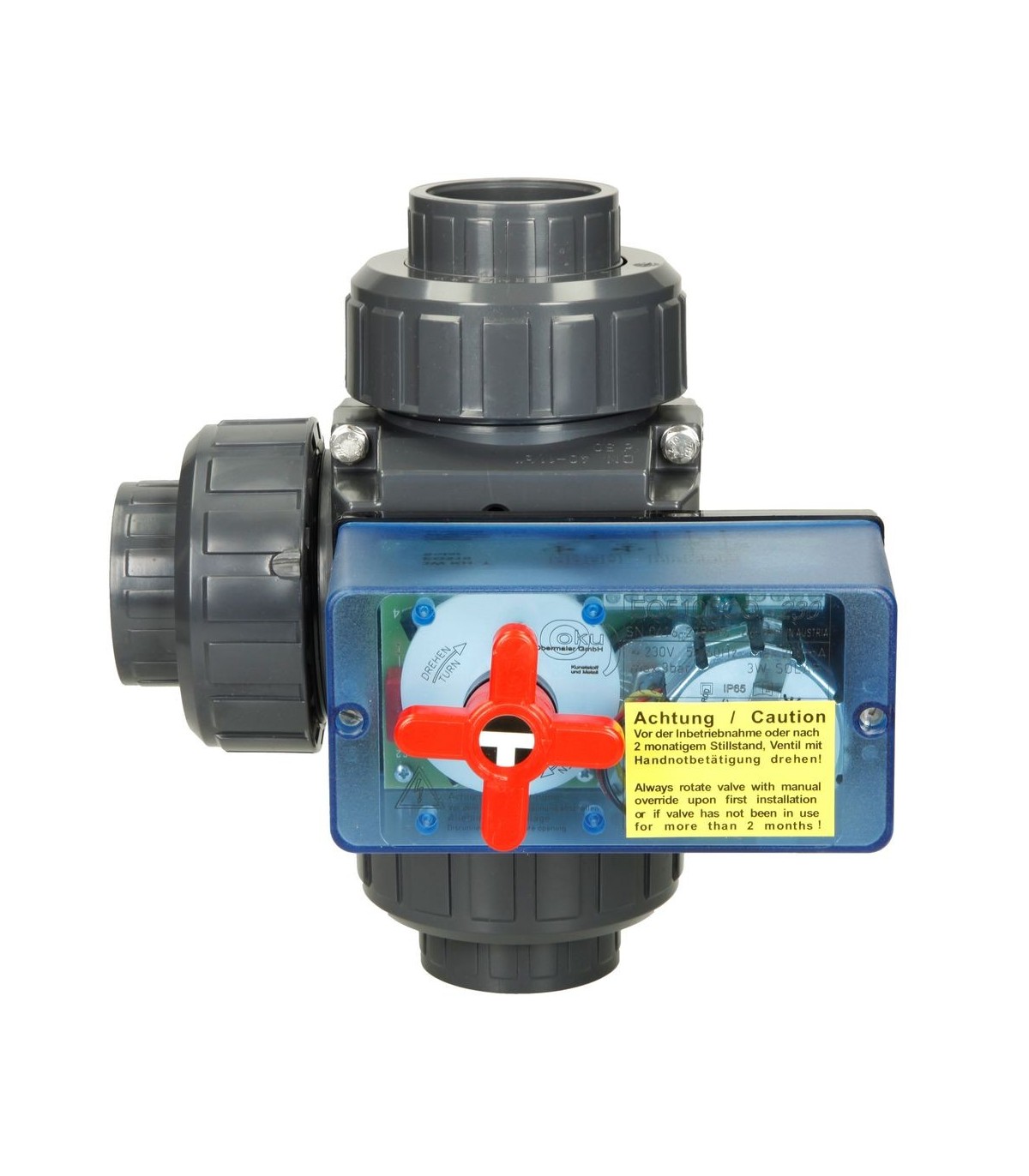 Robinet à bille 3 voies solaire PVC diamètre 50 mm avec servomoteur ...