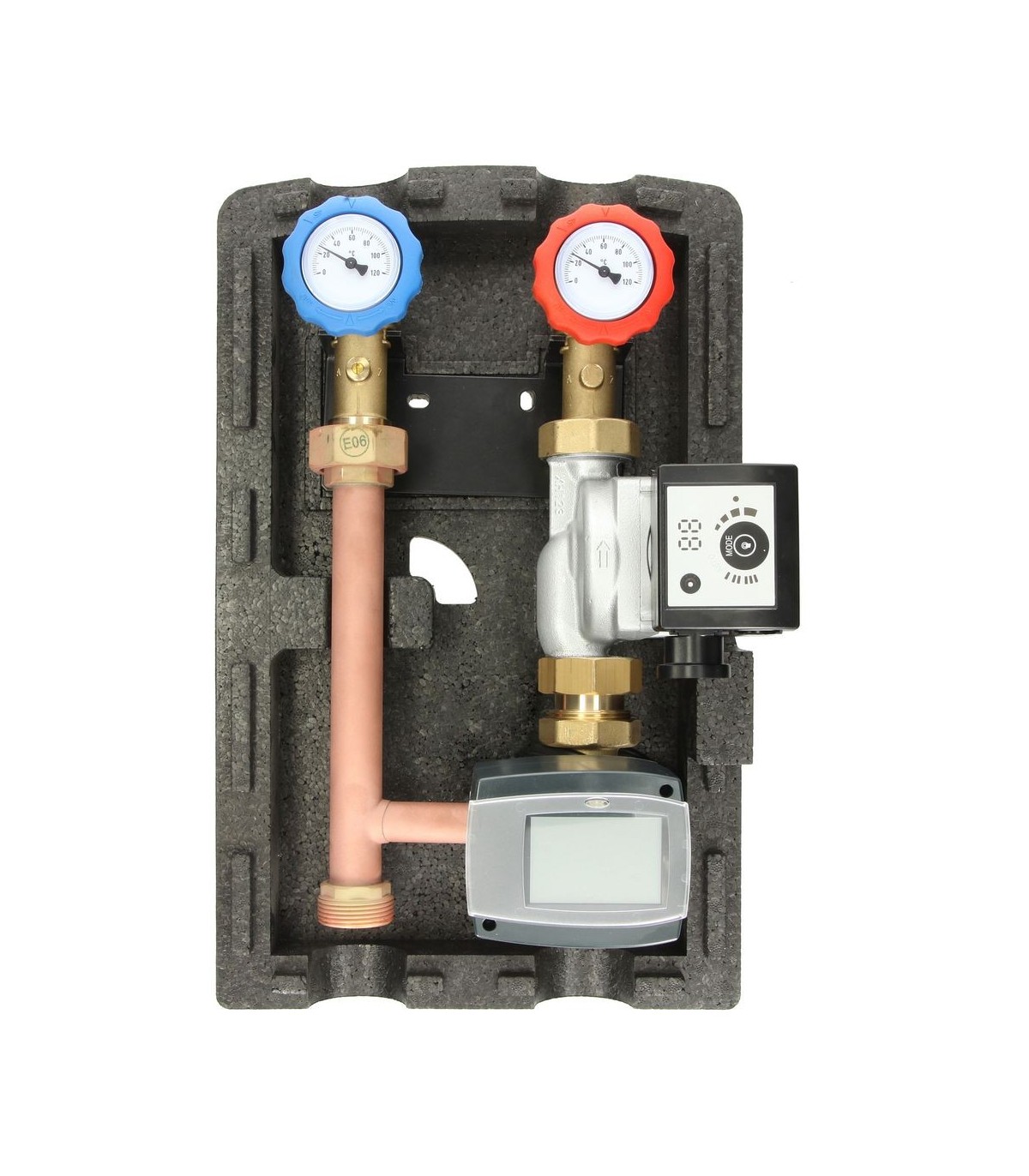 Connection group heating circuit mixed with whms and circulator