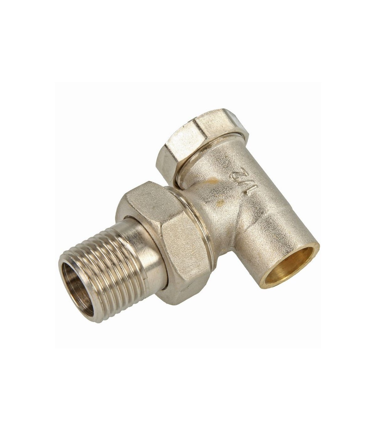 Stop connection 1/2" x 15 mm nickel-plated square