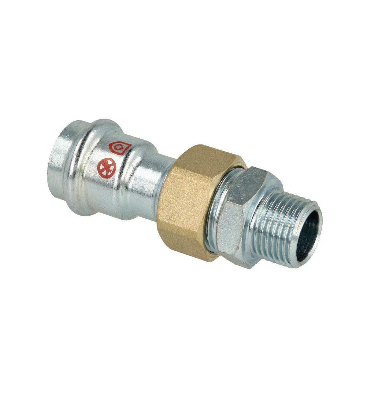 Raccord à sertir en acier C 28 mm x 1’’ F/FM contour V étanchement plat