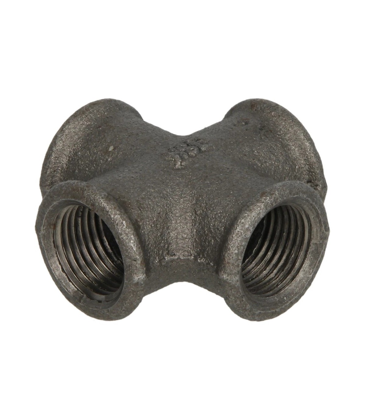 Raccord en fonte malléable noir croix 1 1/4’’ FF/FF/FF/FF