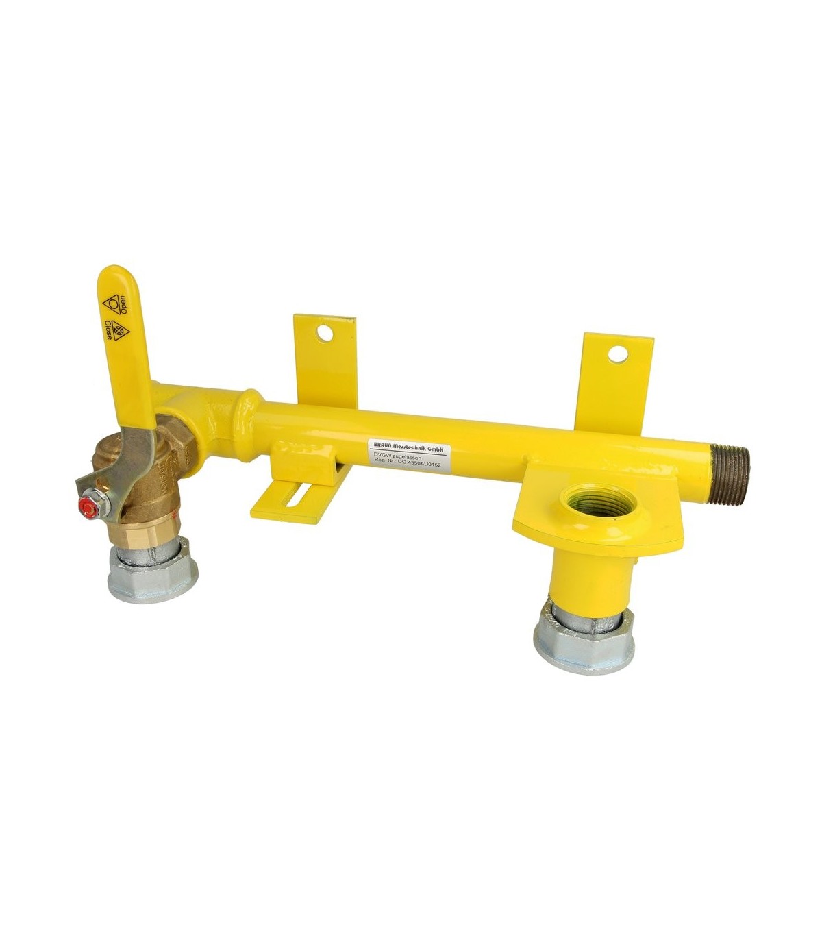 Mounting unit p. dual-tube gas counter with ball valve, 1’ x 1’’ connection