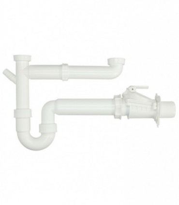 Double siphon évier 1 1/2’’x50mm avec clapet anti-retour selon DIN 13562
