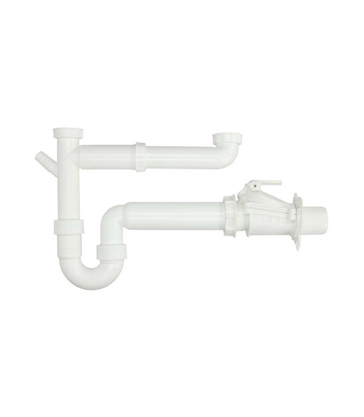 Double siphon évier 1 1/2’’x50mm avec clapet anti-retour selon DIN 13562